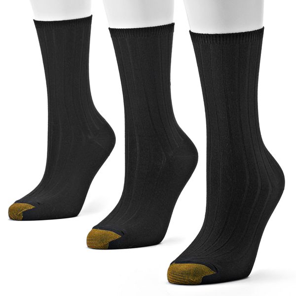 Womens Goldtoe® 3 Pack Ultrasoft Verona Crew Socks