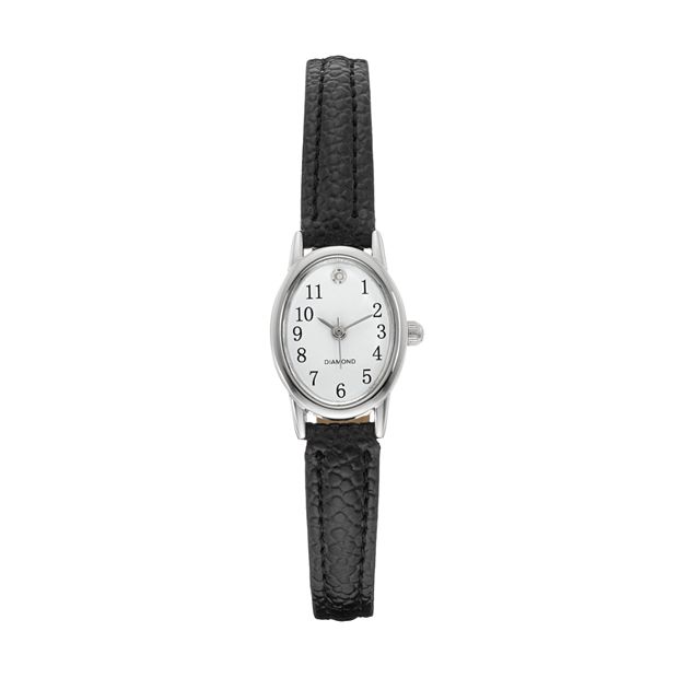 Genuine Blue Leather Diamond Watch