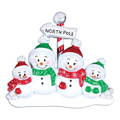PolarX Ornaments Snowman Family Of 4 Christmas Ornament