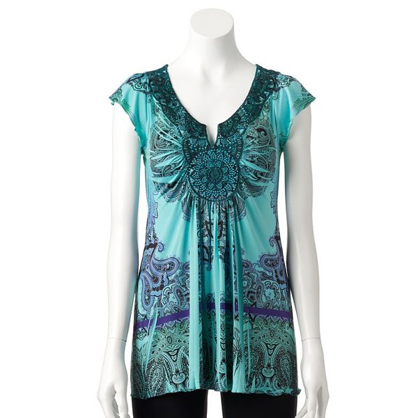 Women's World Unity Sublimation Medallion Top