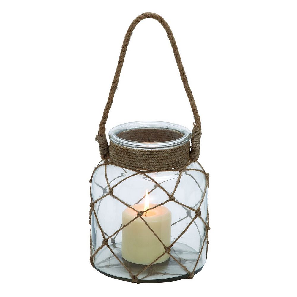 UMA Home Decor Glass Rope Candle Lantern