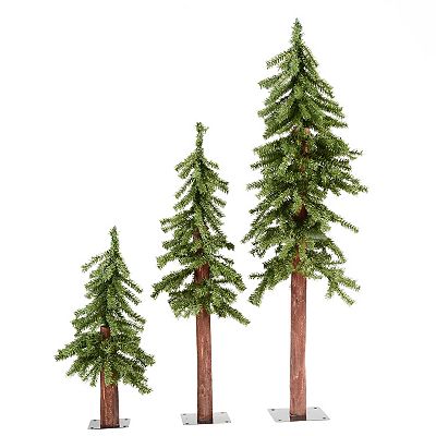 Vickerman Natural Alpine Artificial Christmas Tree 3 piece Set