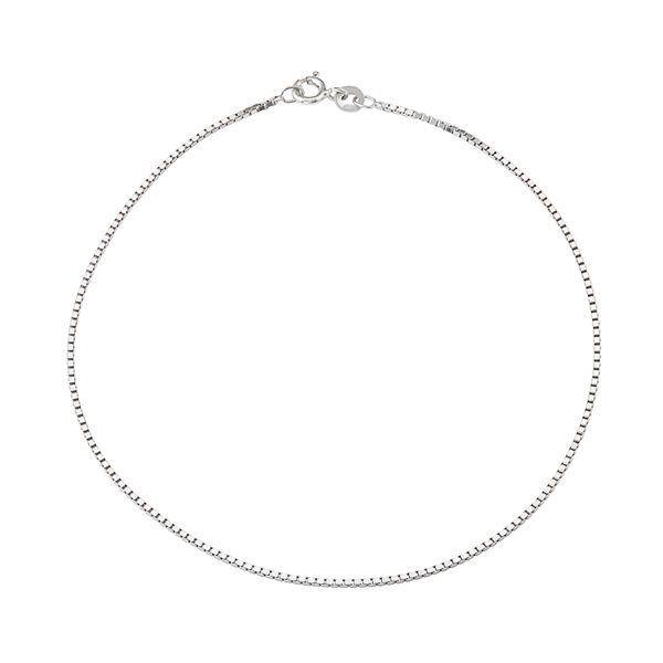 Jordan Blue Sterling Silver Box Chain Anklet