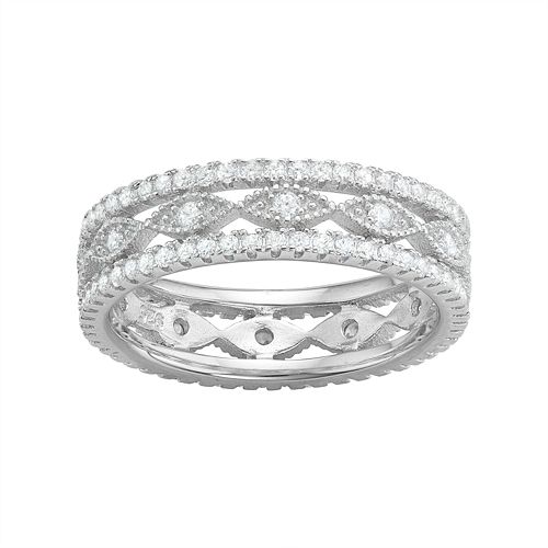 Sterling Silver Cubic Zirconia Eternity Ring