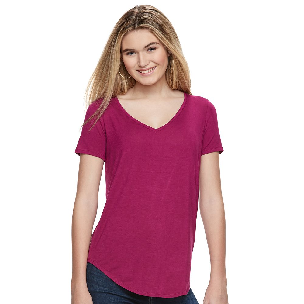 Juniors' Mudd® Short Sleeve V-Neck Tee