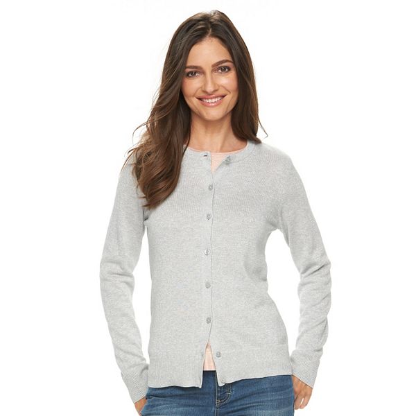 Women's Croft & Barrow® Solid Button-Front Cardigan