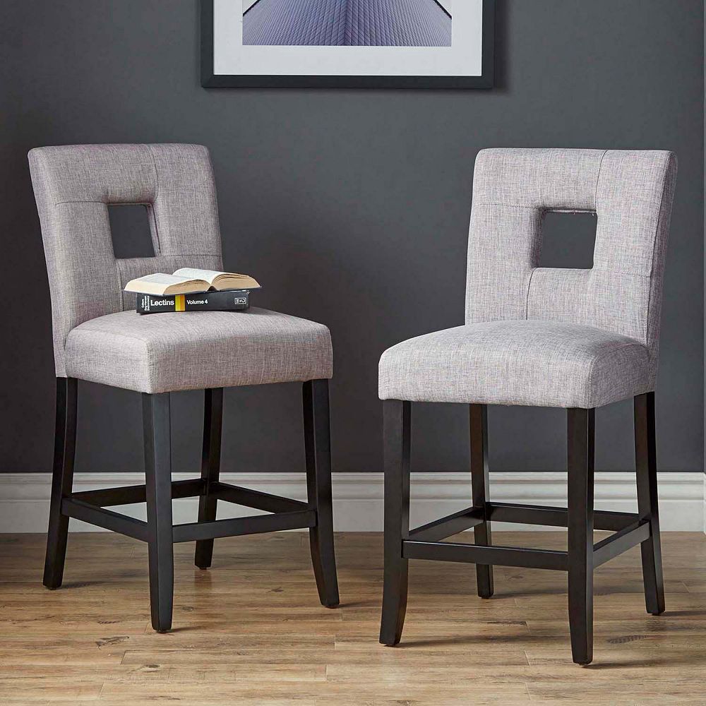 HomeVance Roxton Keyhole Counter Stool 2-piece Set