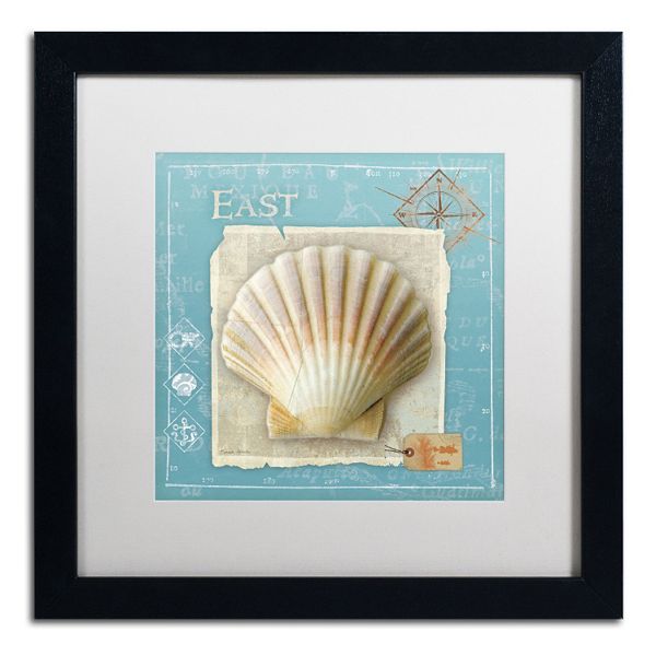 Trademark Fine Art Points East Seashell Framed Wall Art