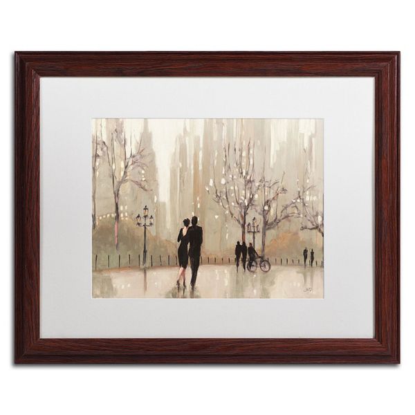 Trademark Fine Art "An Evening Out Neutral" Wood Finish Framed Wall Art