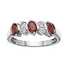 Sterling Silver Garnet & White Topaz Ring