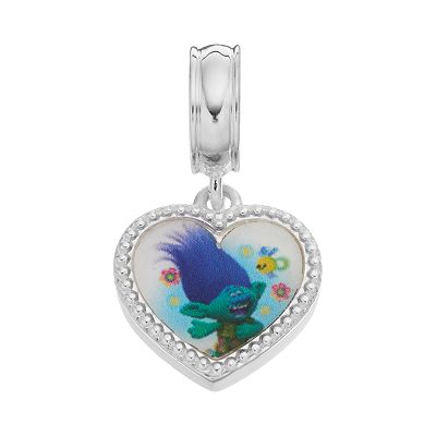DreamWorks Trolls Sterling Silver Poppy Branch Heart Charm