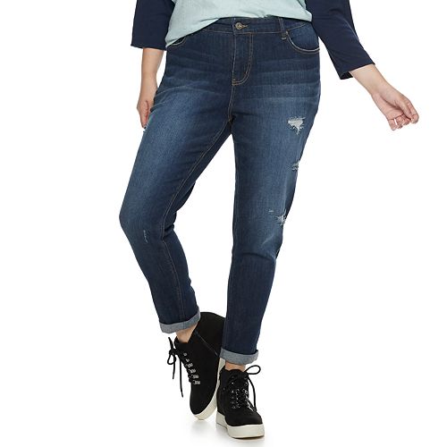 Juniors' Plus Size Unionbay Marni Ripped Skinny Jeans