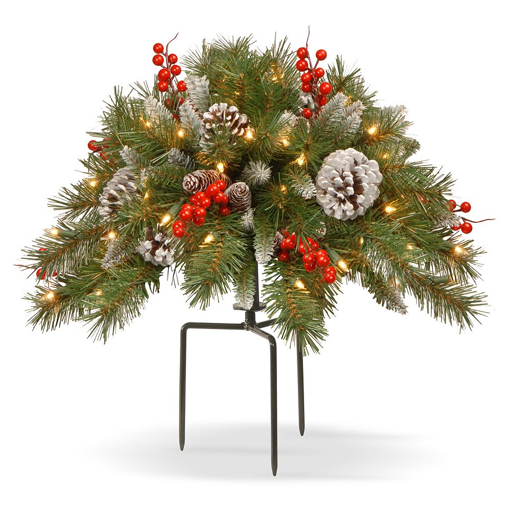 National Tree Company 18-in. Pre-Lit Artificial Pine & Berry Filler Decor