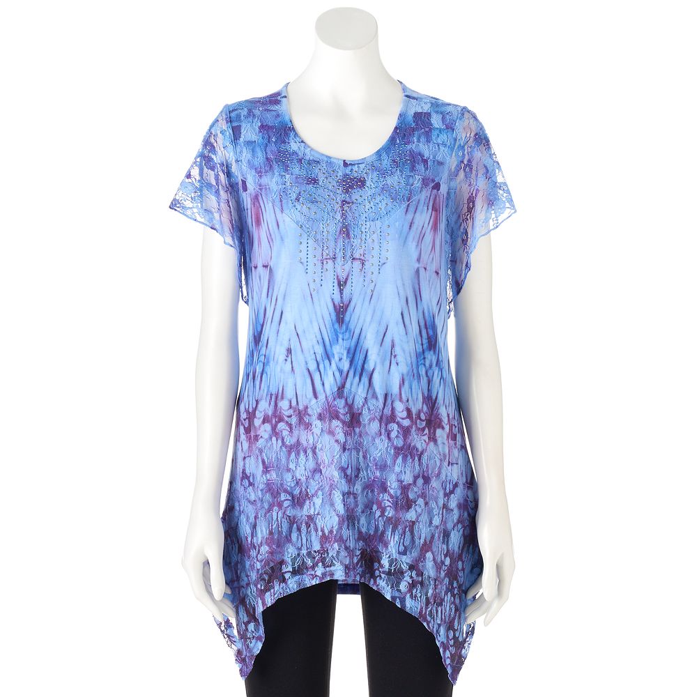 Women's World Unity Embellished Lace Tee
