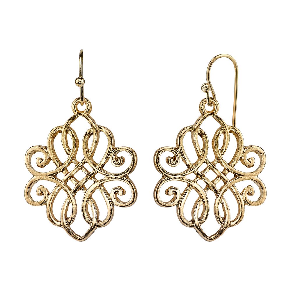 1928 Filigree Intertwined Drop Earrings