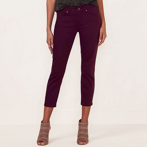 Women's LC Lauren Conrad Maroon Skinny Capri Jeans