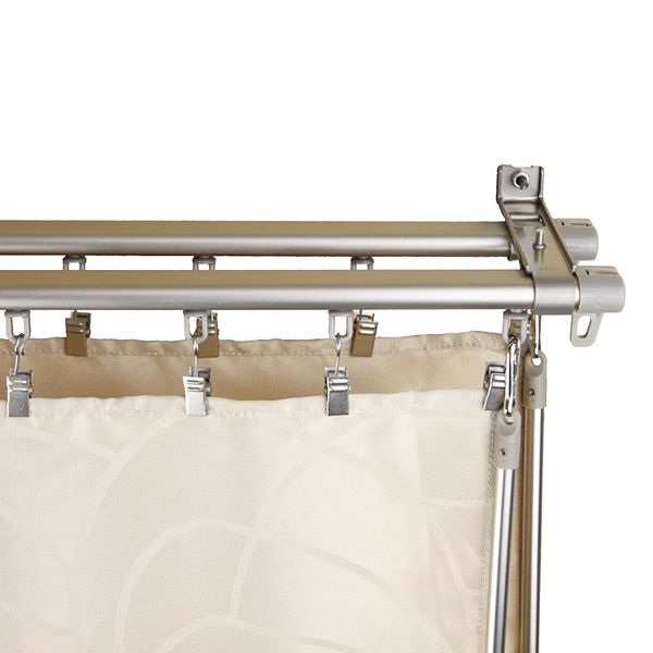 Rod Desyne Armor Wall Mount Adjustable Traversing Double Curtain Track