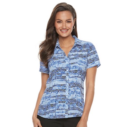 Womens Dana Buchman Release Pleat Blouse