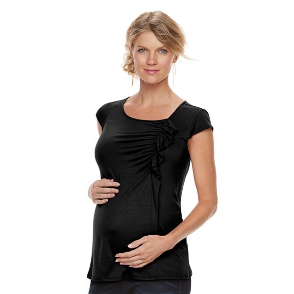 Maternity a:glow Asymmetrical Ruffle Top
