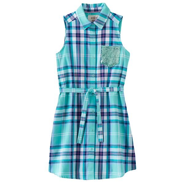 Girls 7-16 & Plus Size SO® Plaid Sleeveless Shirt Dress