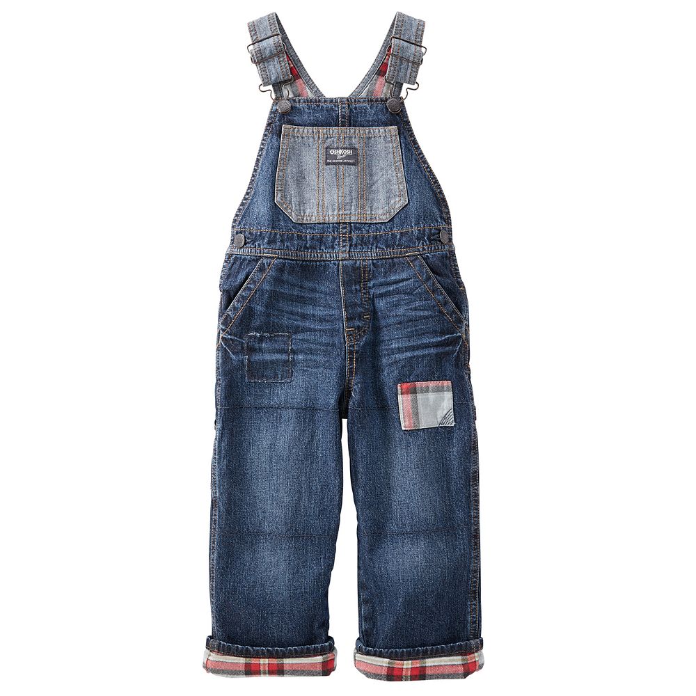 Toddler Boy OshKosh B'gosh® Flannel-Lined Overalls Denim Overalls