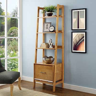 Crosley Landon 4 Shelf Bookcase Acorn