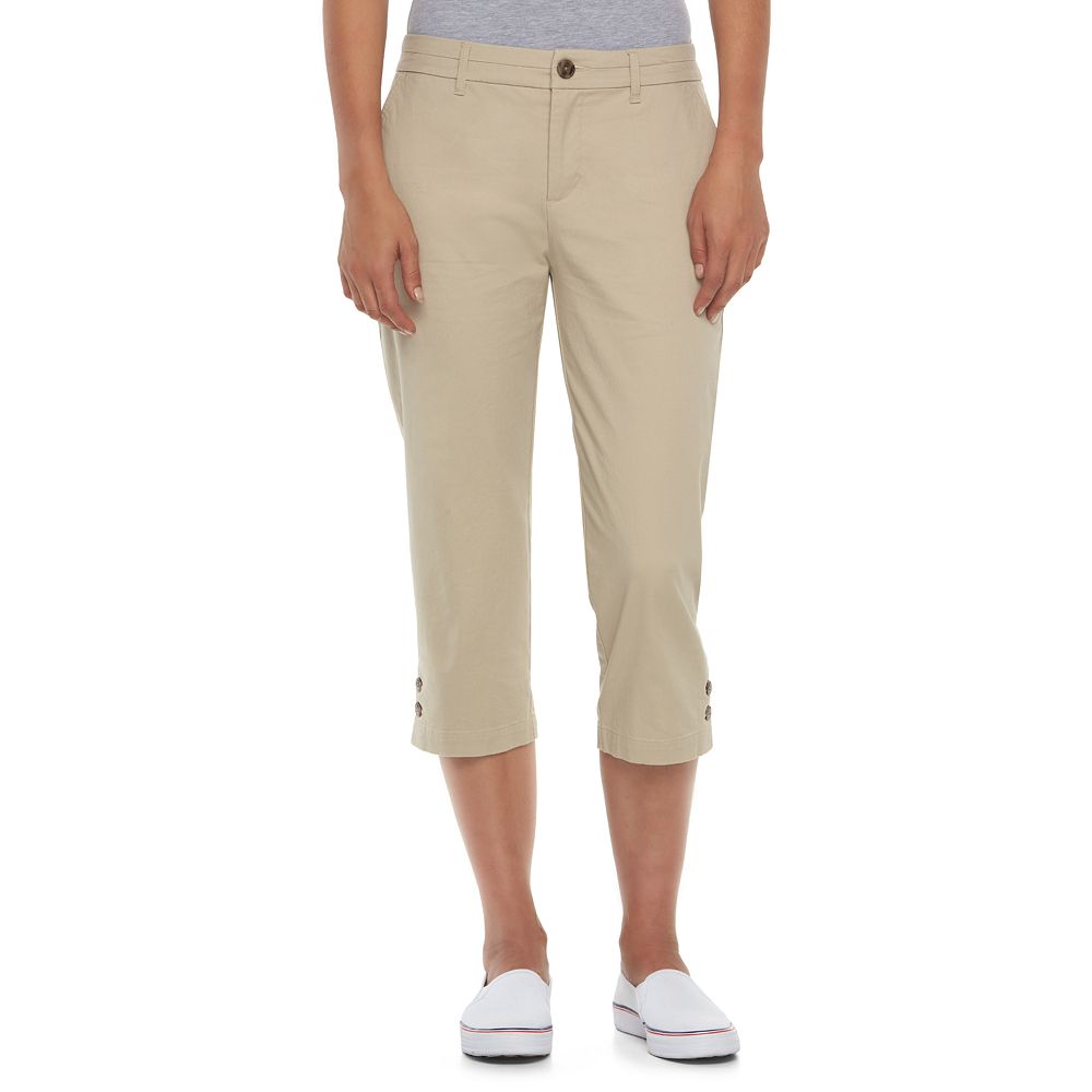 Women's Croft & Barrow® Essential Button-Hem Twill Capris
