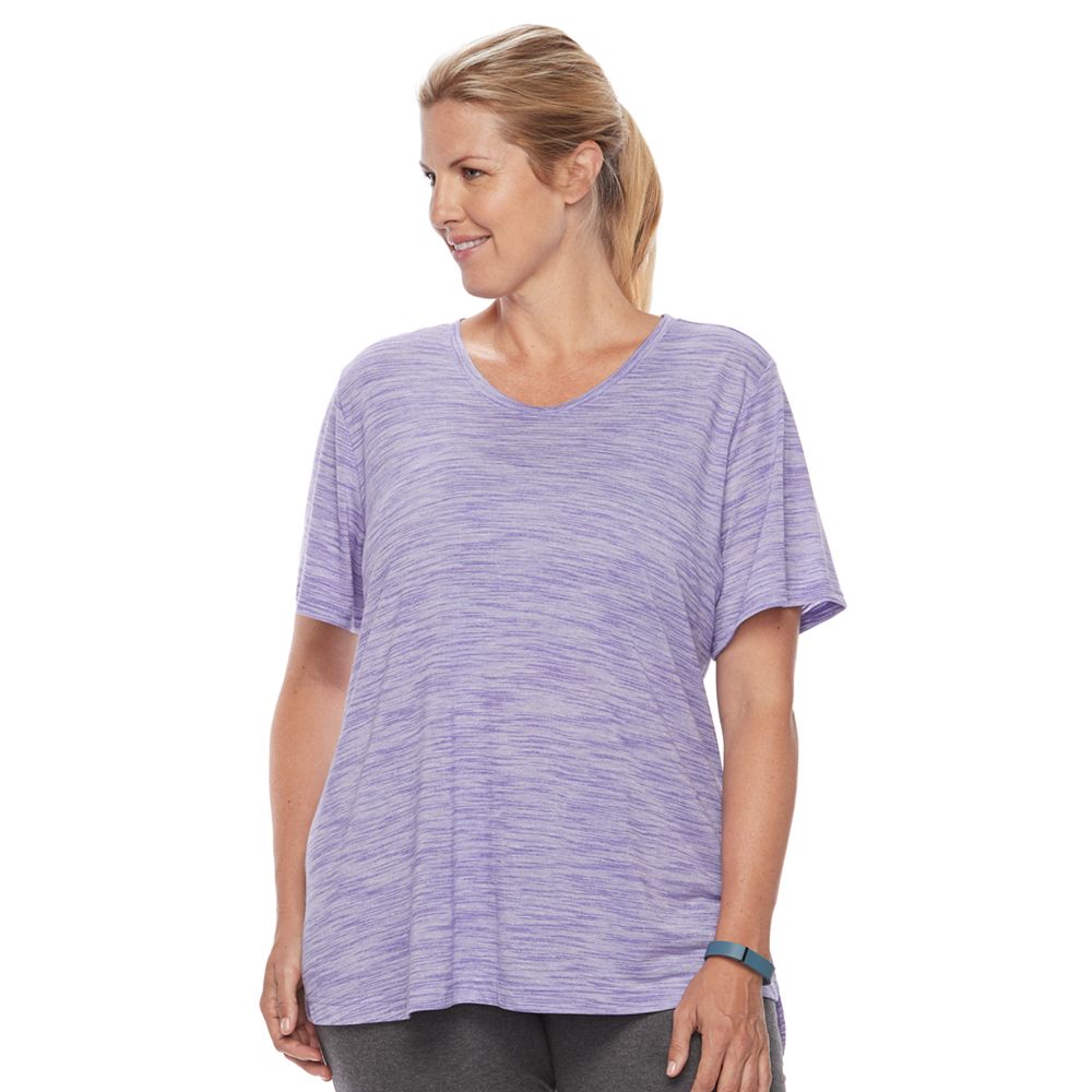 Plus Size Tek Gear® Textured Voop Neck Tee