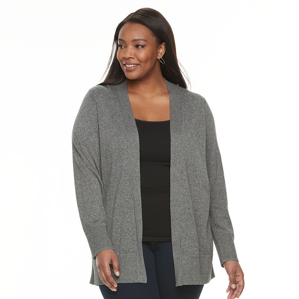 Plus Size Croft & Barrow® Essential Open-Front Cardigan