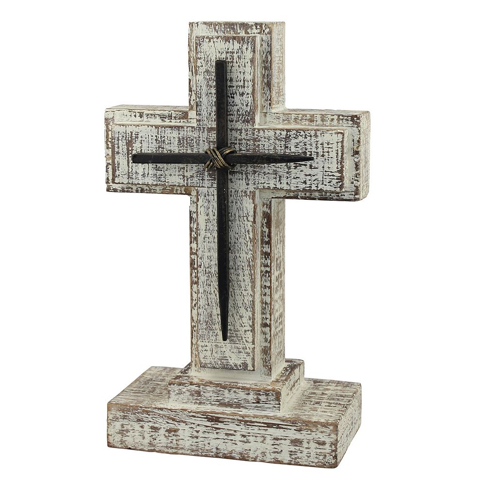 Stonebriar Collection Wood Cross Table Decor