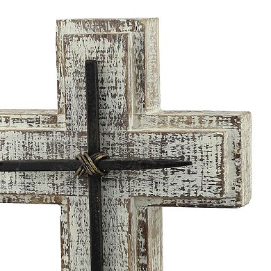 Stonebriar Collection Wood Cross Table Decor