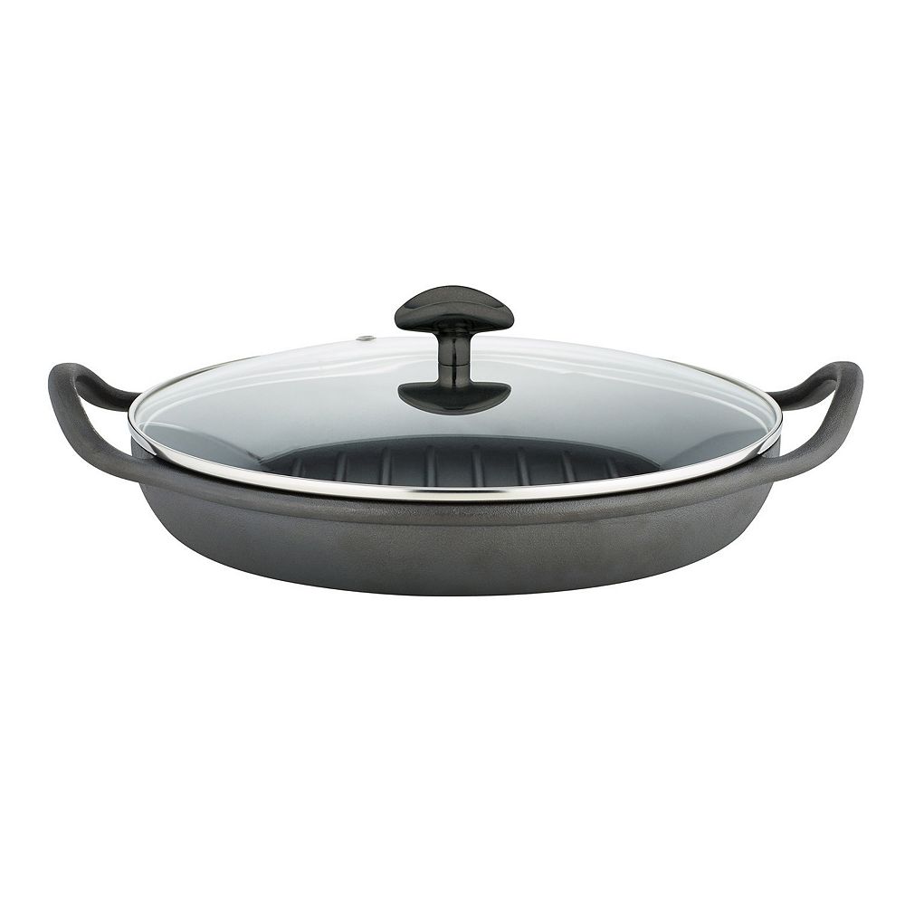 Sabatier Pre-Seasoned Cast-Iron Rust-Resistant Round Grill Pan