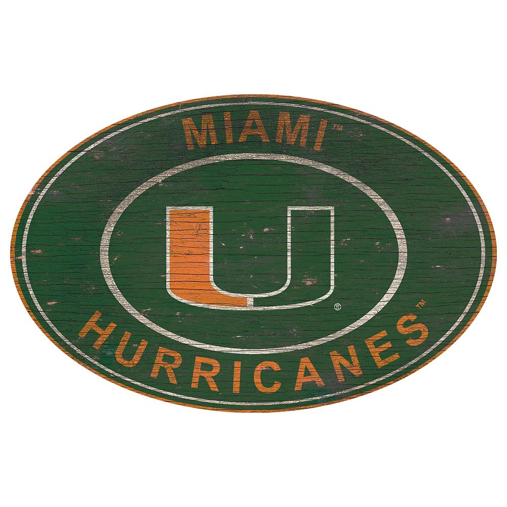 Miami Hurricanes Heritage Oval Wall Sign