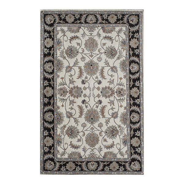 Rugs America New Dynasty Framed Floral Wool Rug