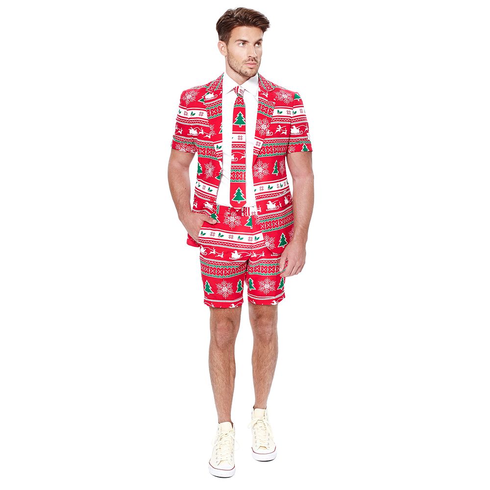 Men's OppoSuits Slim-Fit Holiday Novelty Suit & Tie Set