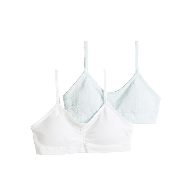 Girls 7-16 Maidenform® 2-pk. Seamless Ruched Cropped Bras