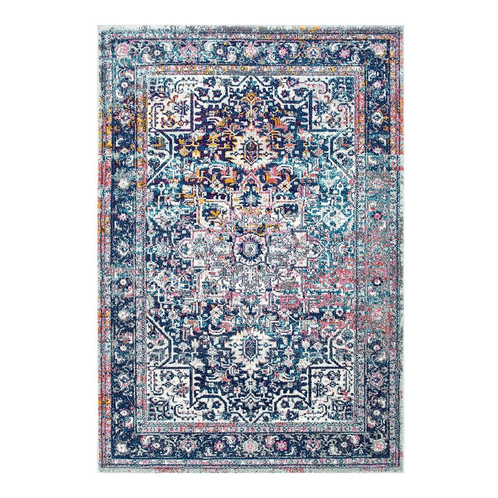nuLOOM Bodrum Raylene Vintage Persian Framed Floral Rug