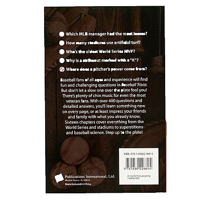 Baseball Trivia Book by Publications International, Ltd.