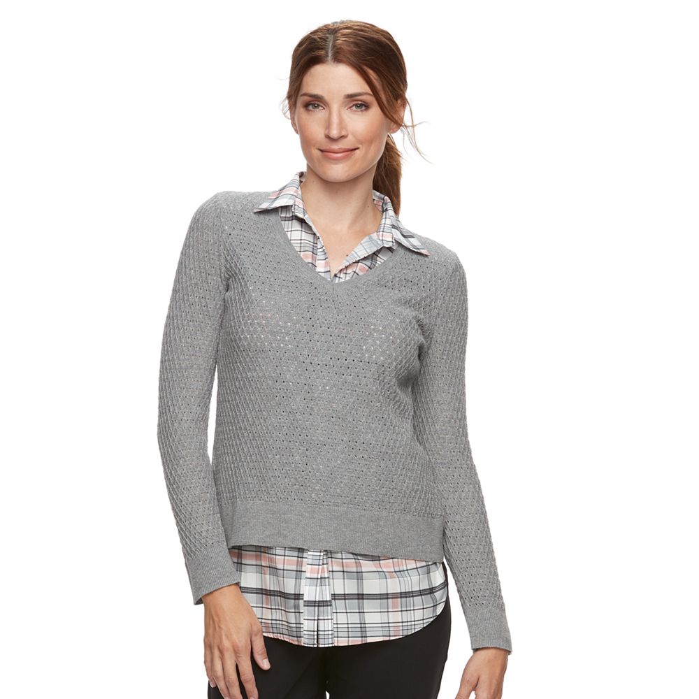 Women's Croft & Barrow® 2-Fer Sweater