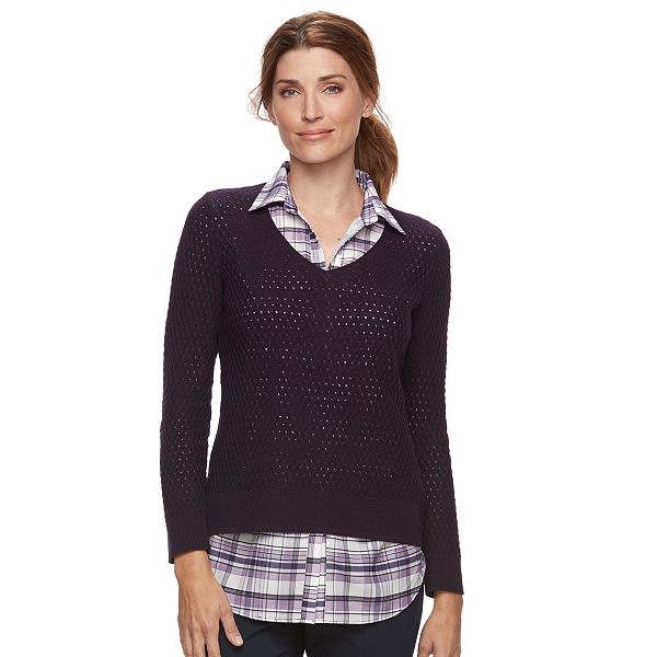 Women's Croft & Barrow® 2-Fer Sweater