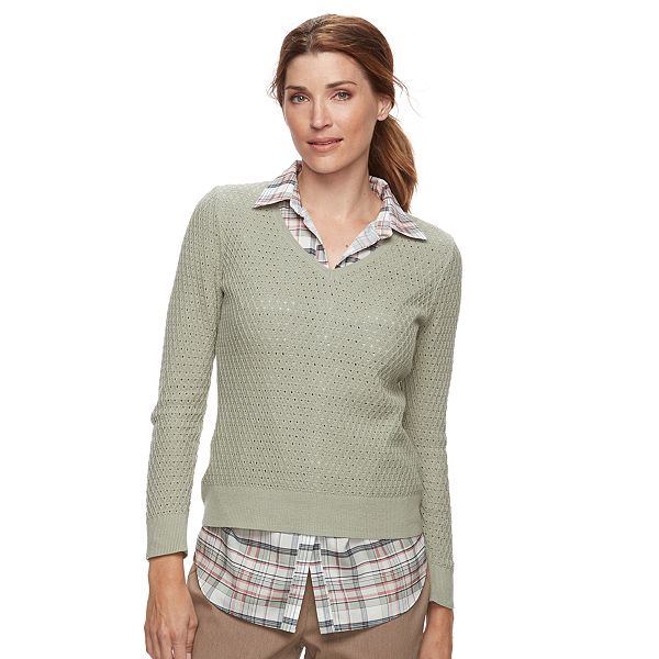 Women's Croft & Barrow® 2-Fer Sweater