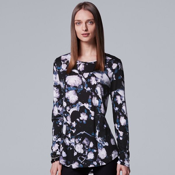 Womens Simply Vera Vera Wang Print Crewneck Tee