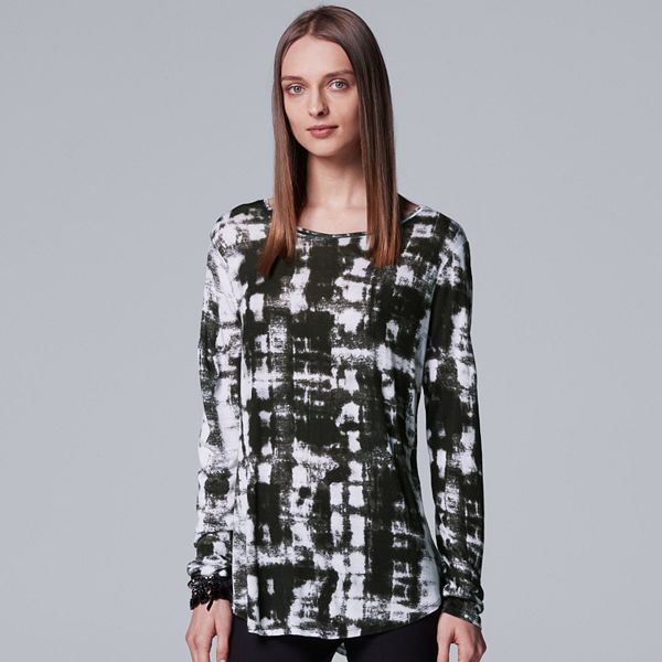 Womens Simply Vera Vera Wang Print Crewneck Tee