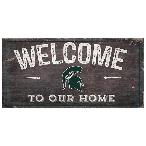 Michigan State Spartans Welcome Sign Wall Art