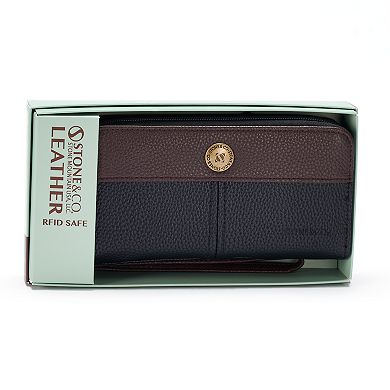 Stone & Co. Pebble Large Double Zip Around Wallet