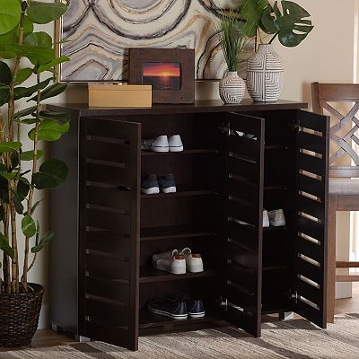 Baxton Studio Adalwin Window Pane Storage Cabinet