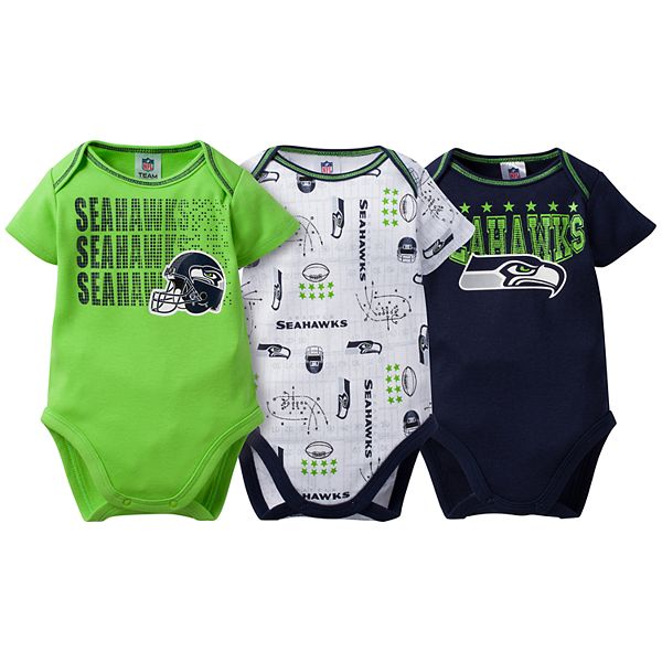 Baby Seattle Seahawks 3-Pack Bodysuit Set