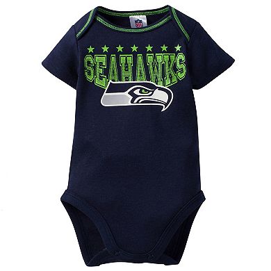 Baby Seattle Seahawks 3-Pack Bodysuit Set