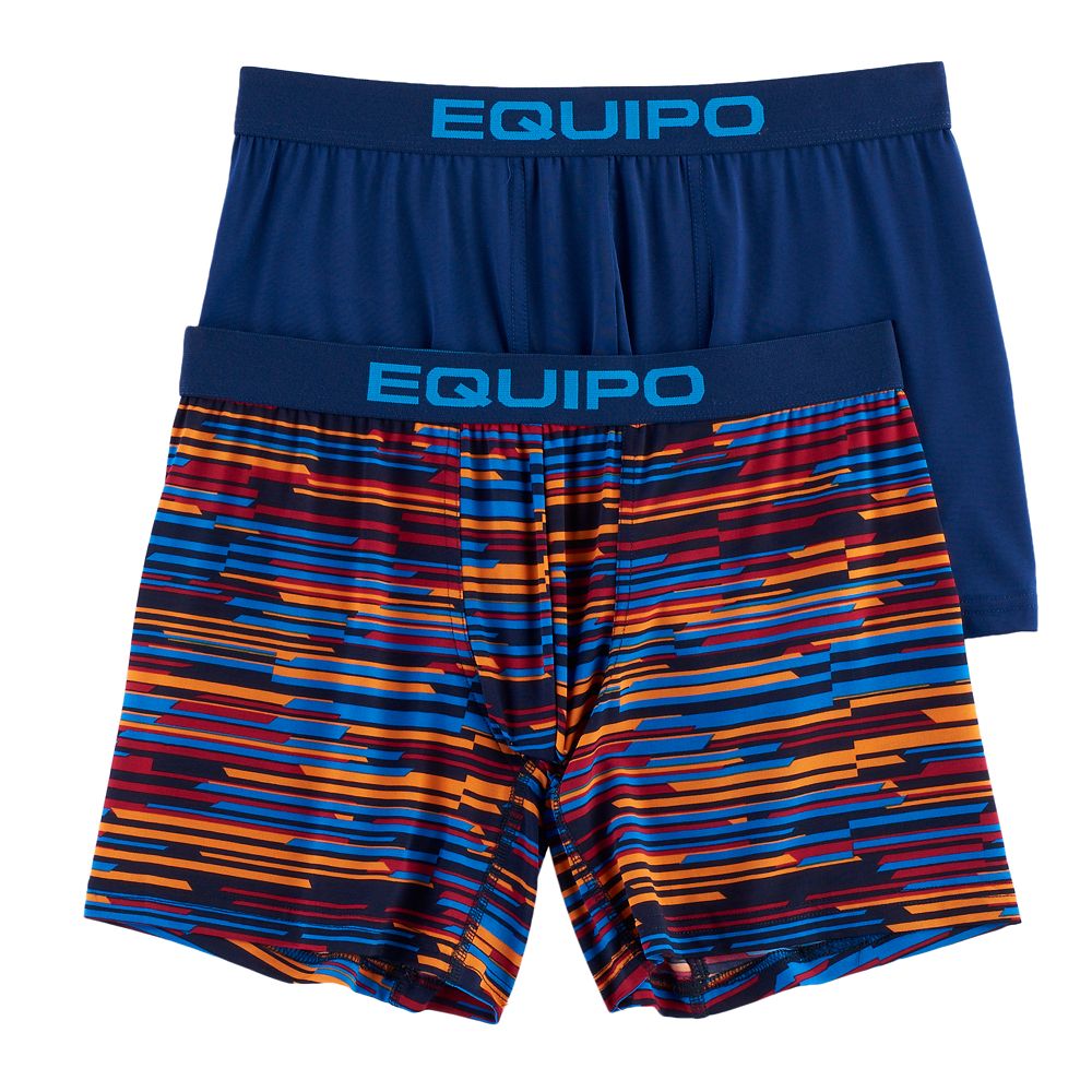 Men's equipo 2-pack Striped Microfiber Stretch Performance Boxer Briefs