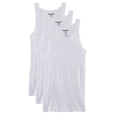 Men s Equipo 3 pack Solid Ribbed Tank Top A Shirts